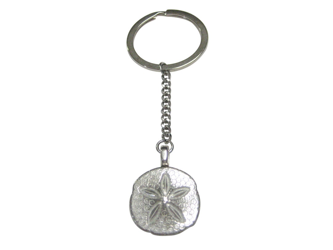 Silver Toned Detailed Sand Dollar Pendant Keychain - Etsy