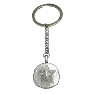 Silver Toned Detailed Sand Dollar Pendant Keychain - Etsy
