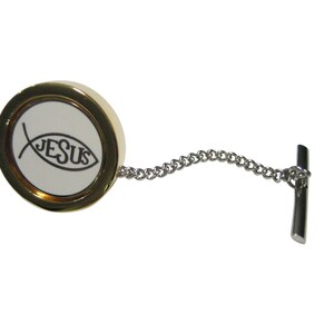 Gold and White Toned Religious Ichthys Jesus Fish Tie Tack - Etsy