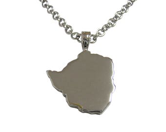 Zimbabwe Necklace, Zimbabwe Flag, Zimbabwe Map, Zimbabwe Pendant ...