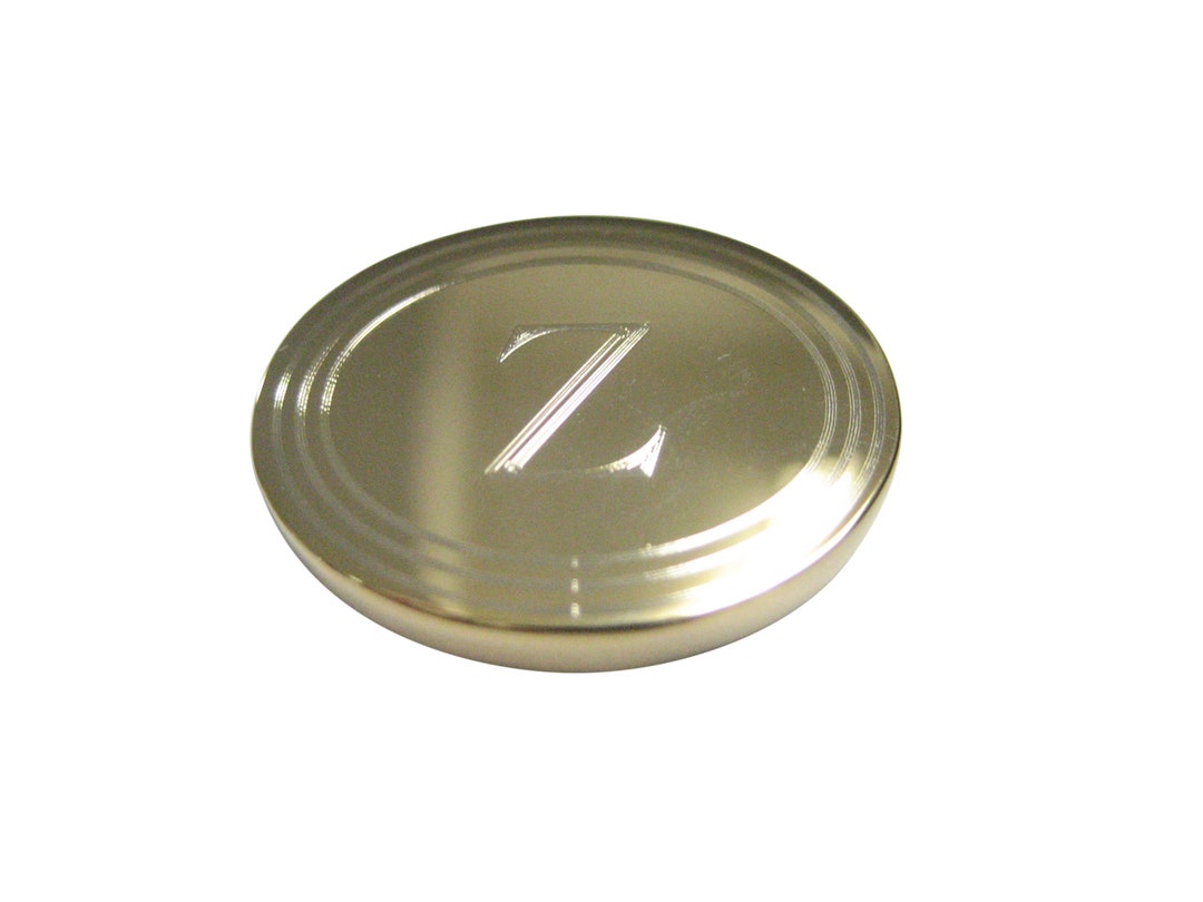 Gold Toned Etched Oval Letter Z Monogram Magnet - Etsy