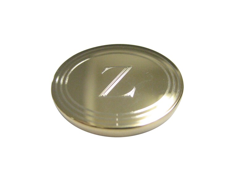 Gold Toned Etched Oval Letter Z Monogram Magnet | Etsy