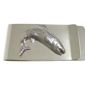 Silver Toned Textured Salmon Fish Money Clip - Etsy