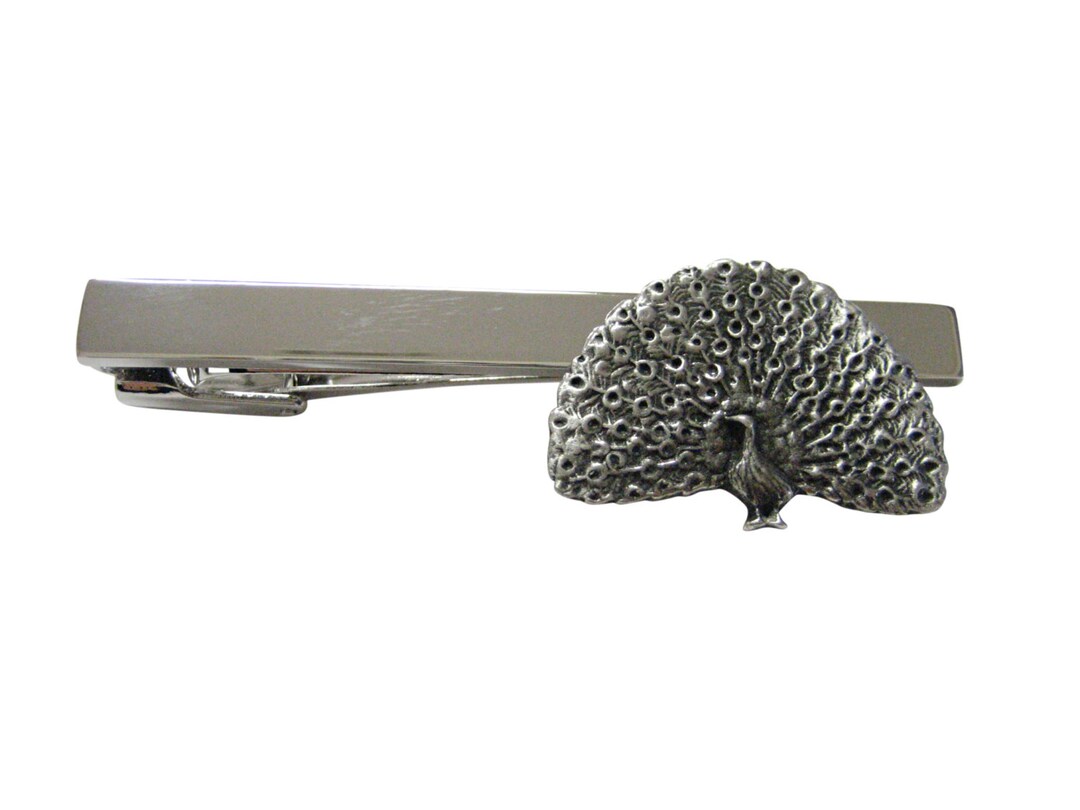 Peacock Bird Square Tie Clip - Etsy
