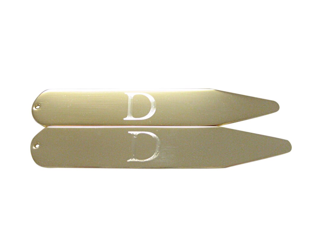 Gold Toned Etched Letter D Monogram Collar Stays - Etsy