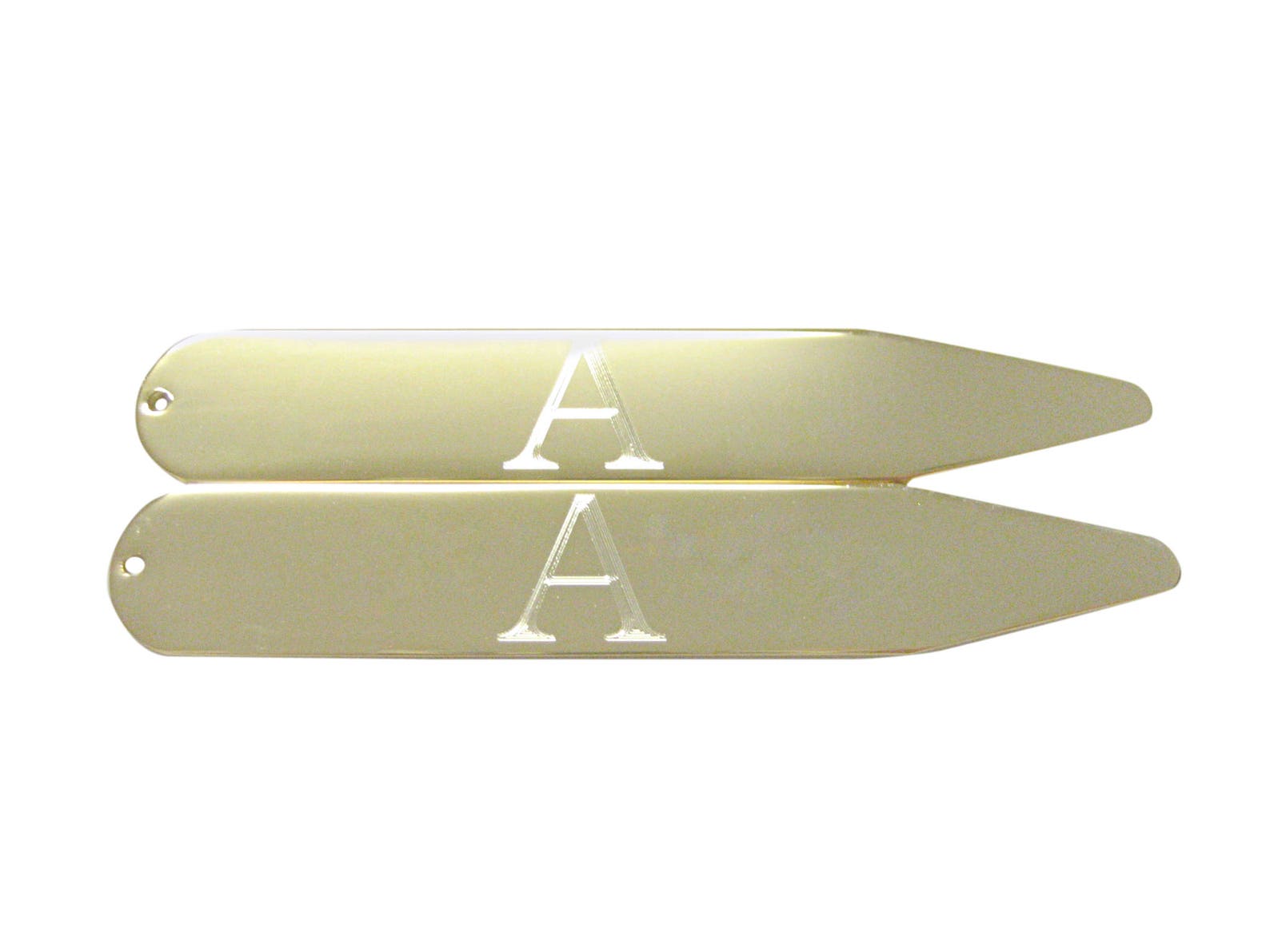Gold Toned Etched Letter A Monogram Collar Stays - Etsy