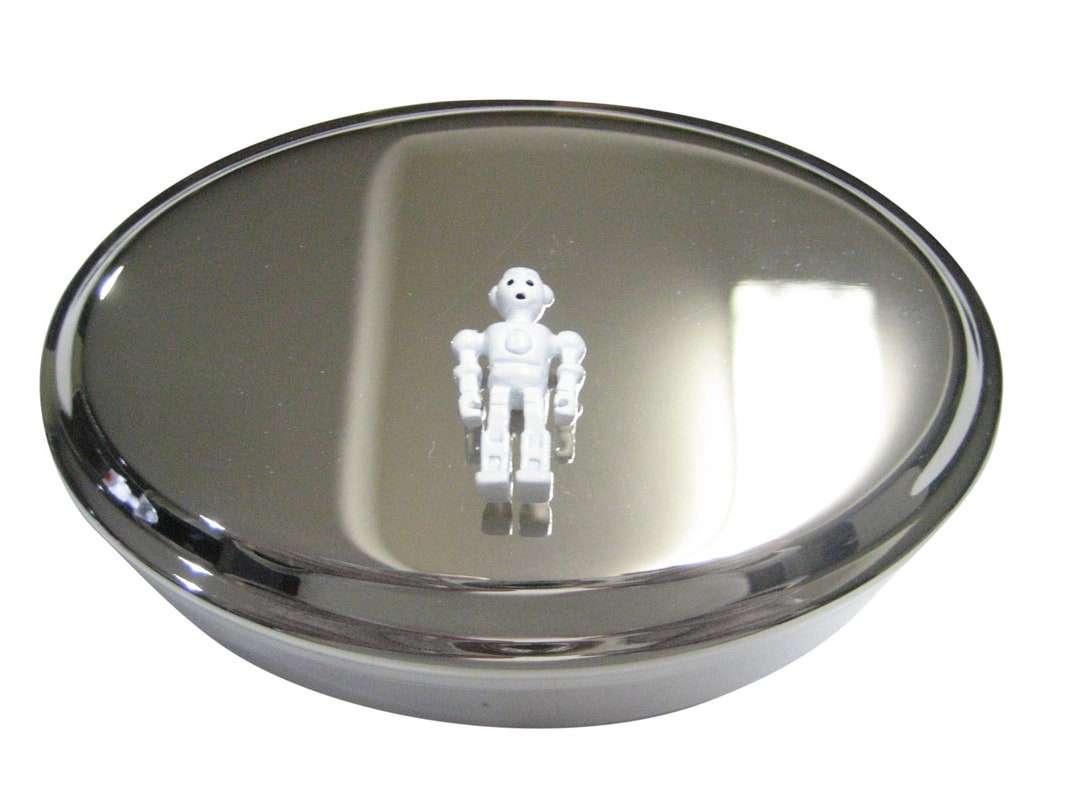 White Full Creepy Robot Oval Trinket Jewelry Box - Etsy