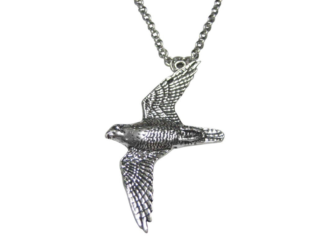 Flying Peregrine Falcon Bird Pendant Necklace - Etsy