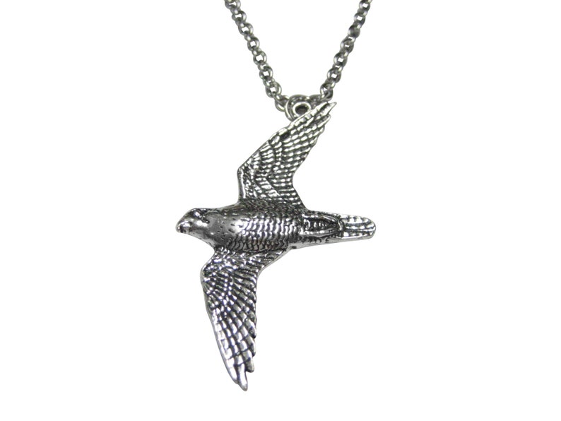 Flying Peregrine Falcon Bird Pendant Necklace - Etsy