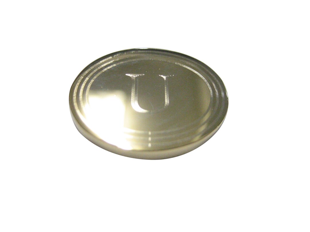 Gold Toned Etched Oval Letter U Monogram Magnet - Etsy