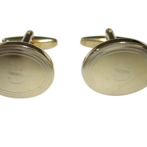 Gold Toned Etched Oval U.S. Dollar Sign Cufflinks - Etsy