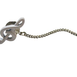 White Musical Treble Note Tie Tack - Etsy