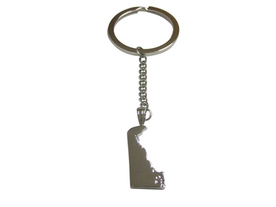 Delaware State Map Shape Pendant Keychain | Etsy