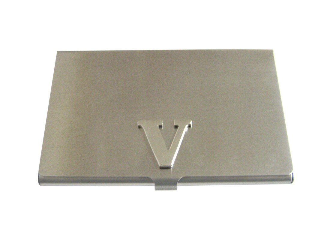 Monogram Letter V Business Card Holder - Etsy