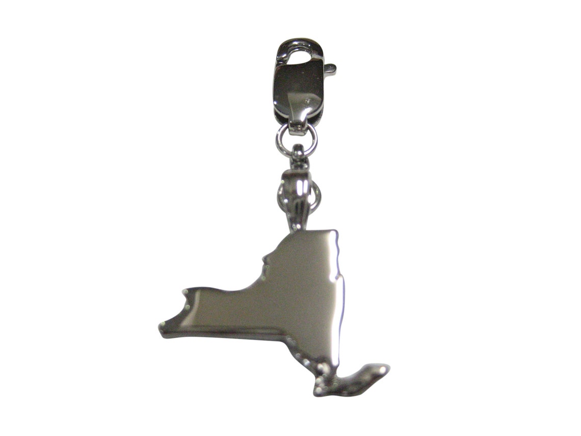 New York State Map Shape Pendant Zipper Pull Charm - Etsy
