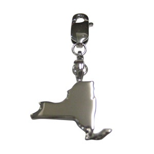 New York State Map Shape Pendant Zipper Pull Charm - Etsy
