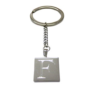 Letter F Etched Monogram Pendant Keychain - Etsy