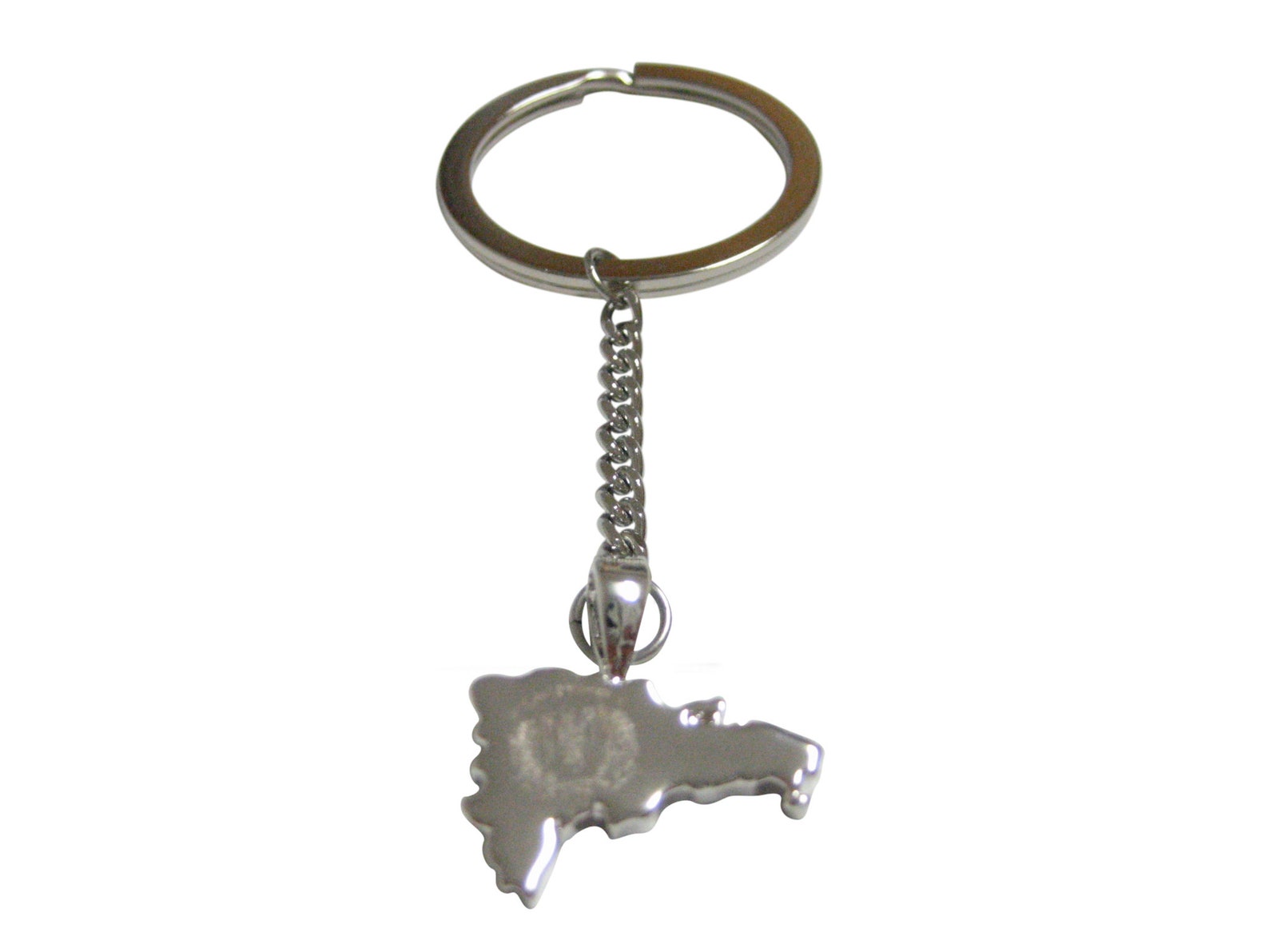 Dominican Republic Map Shape and Flag Design Pendant Keychain - Etsy