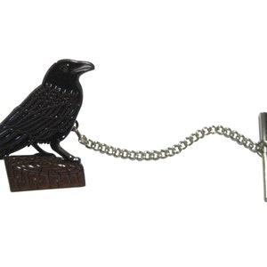 Colored Perched Crow Raven Bird Tie Tack - Etsy