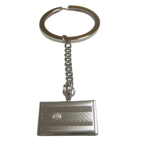 Silver Toned Etched Costa Rica Flag Pendant Keychain - Etsy