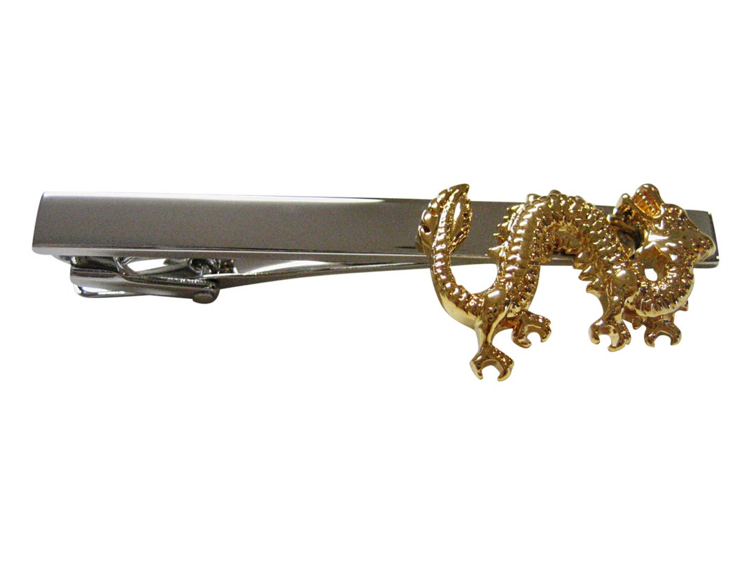Gold Colored Full Dragon Square Tie Clips - Etsy