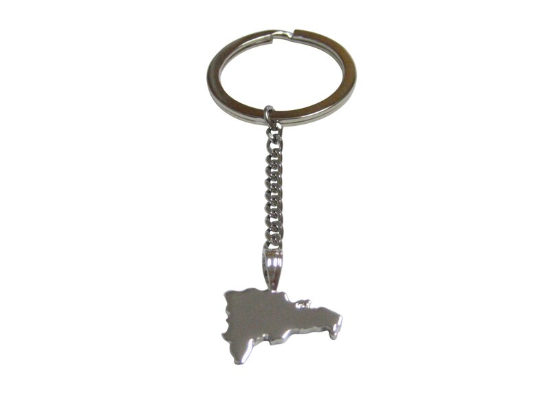 Dominican Republic Map Shape Pendant Keychain - Etsy