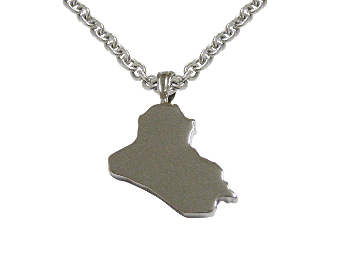 Iraq Map Shape Pendant Necklace | Etsy