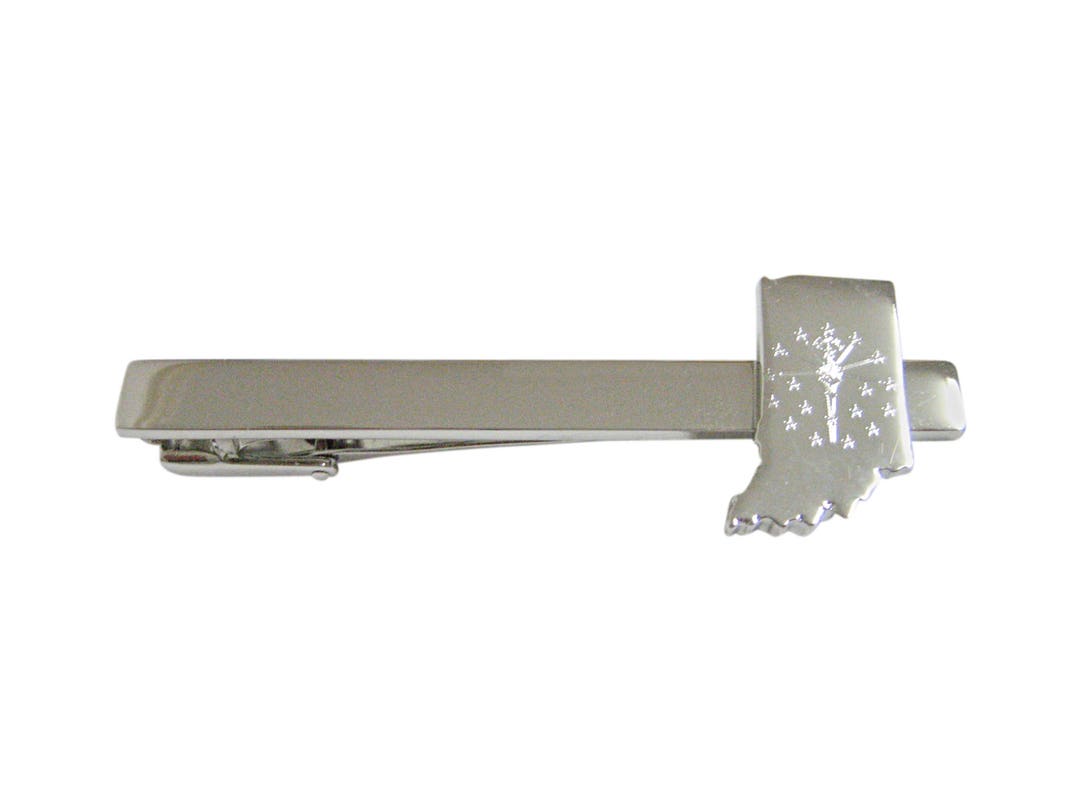 Indiana State Map Shape and Flag Design Square Tie Clip - Etsy