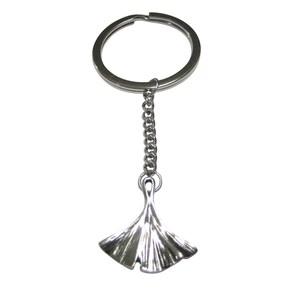 Silver Toned Ginkgo Biloba Maidenhair Tree Leaf Keychain - Etsy