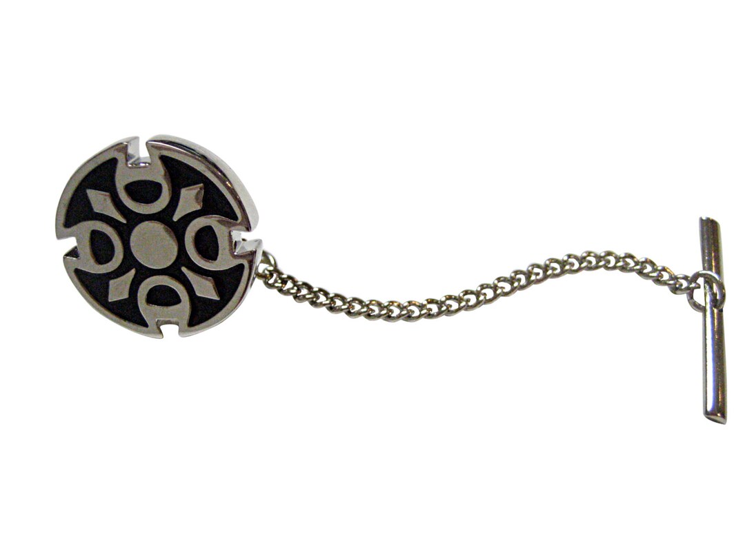 Round Black and Silver Celtic Design Tie Tack - Etsy