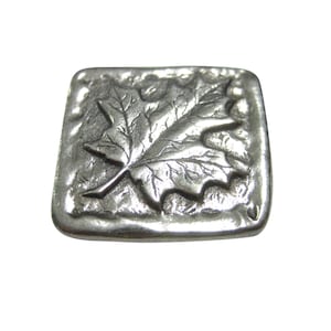Silver Toned Square Maple Leaf Magnet - Etsy