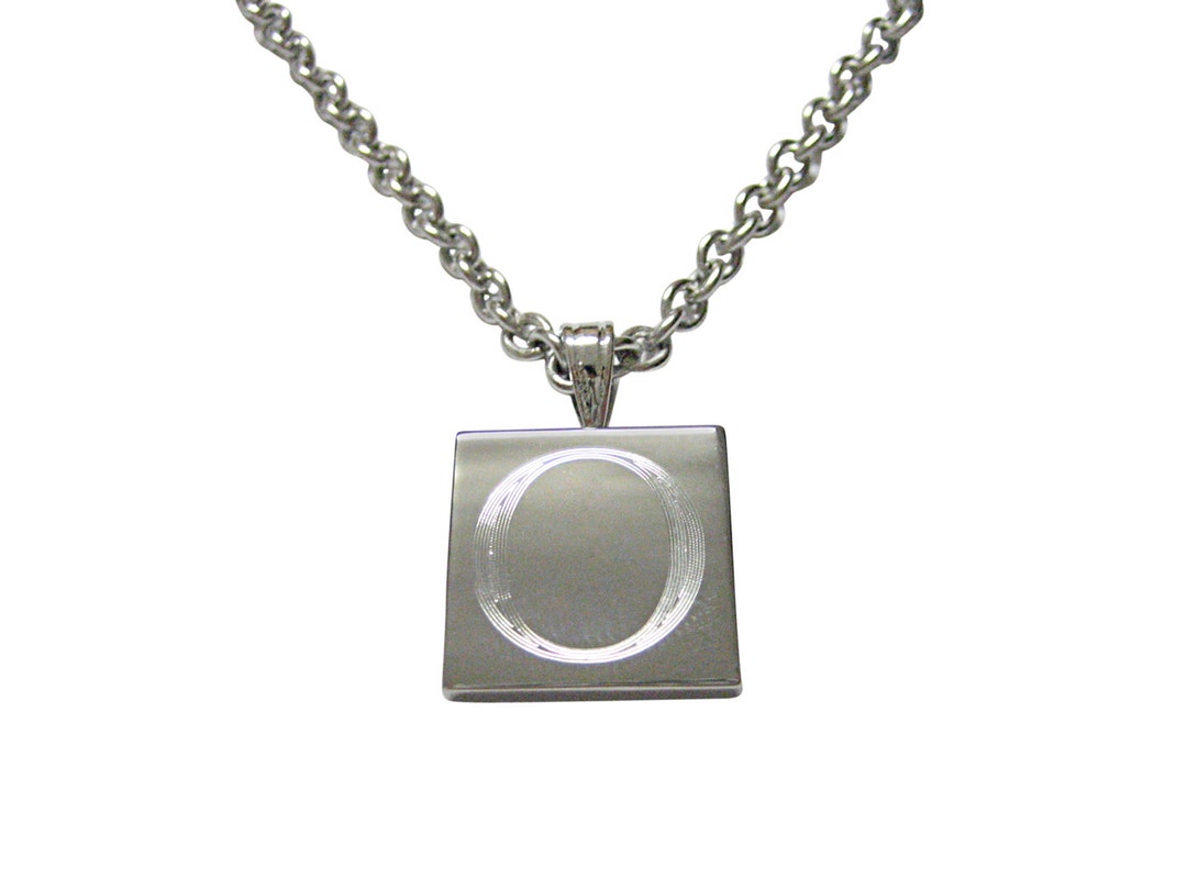Letter O Etched Monogram Pendant Necklace - Etsy