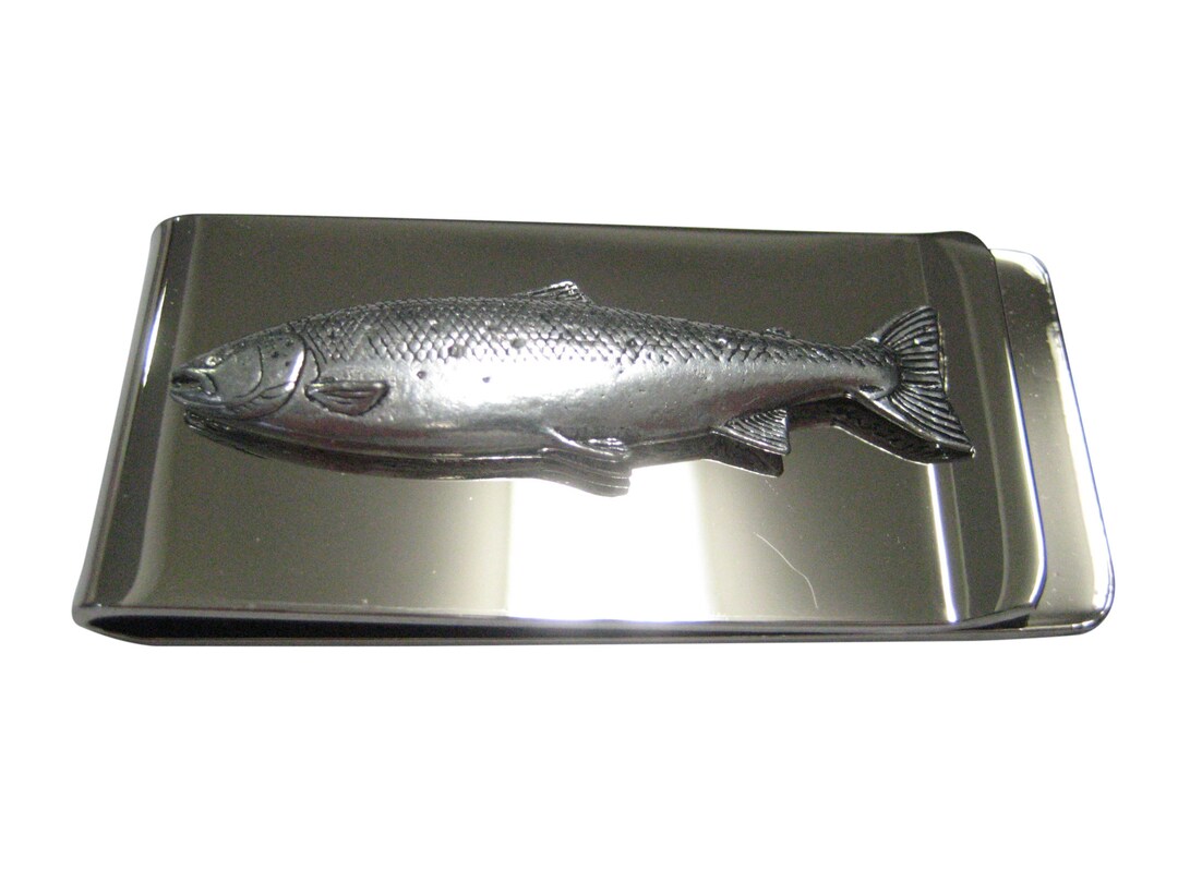Silver Toned Atlantic Salmon Fish Money Clip - Etsy