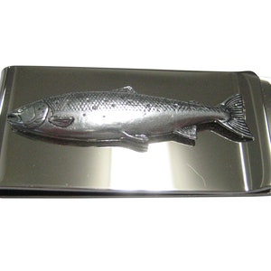 Silver Toned Atlantic Salmon Fish Money Clip - Etsy