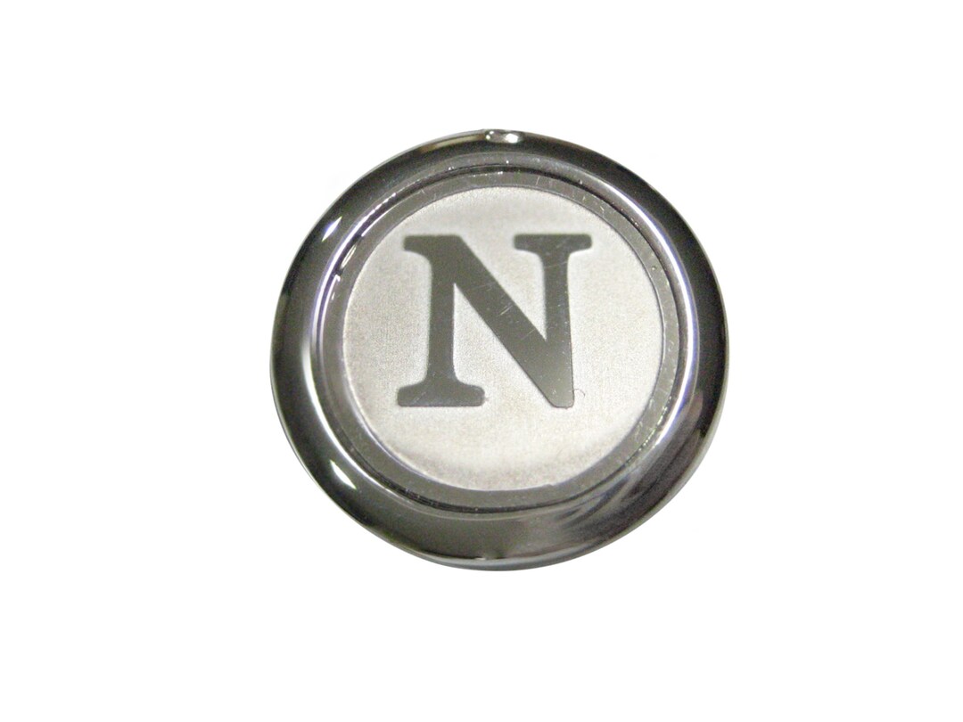 Silver Toned Round Letter N Monogram Magnet - Etsy