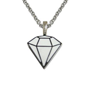 Diamond Outline Pendant Necklace - Etsy