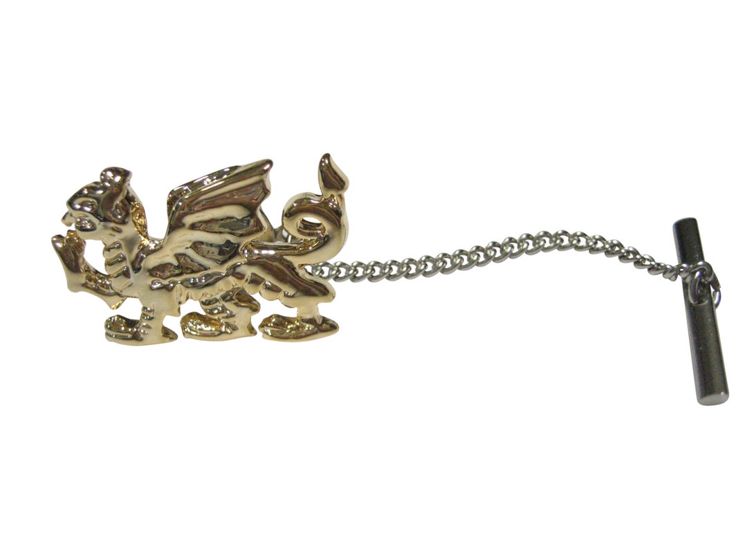 Gold Toned Shiny Welsh Dragon Tie Tack - Etsy
