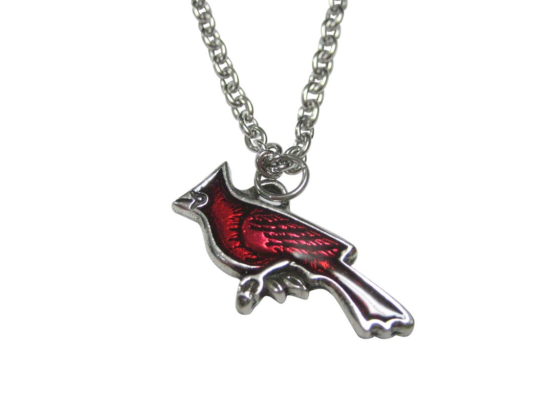 Red Cardinal Bird Pendant Necklace - Etsy