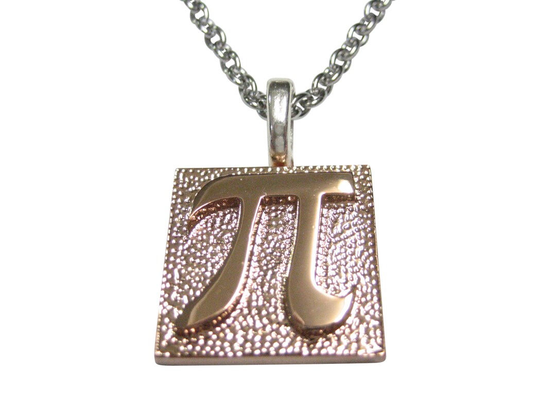 Rose Gold Toned Pi Symbol Pendant Necklace - Etsy