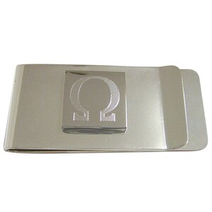 Silver Toned Etched Mathematical Greek Omega Symbol Pendant Money Clip ...