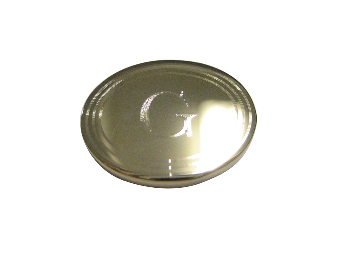 Gold Toned Etched Oval Letter G Monogram Magnet - Etsy