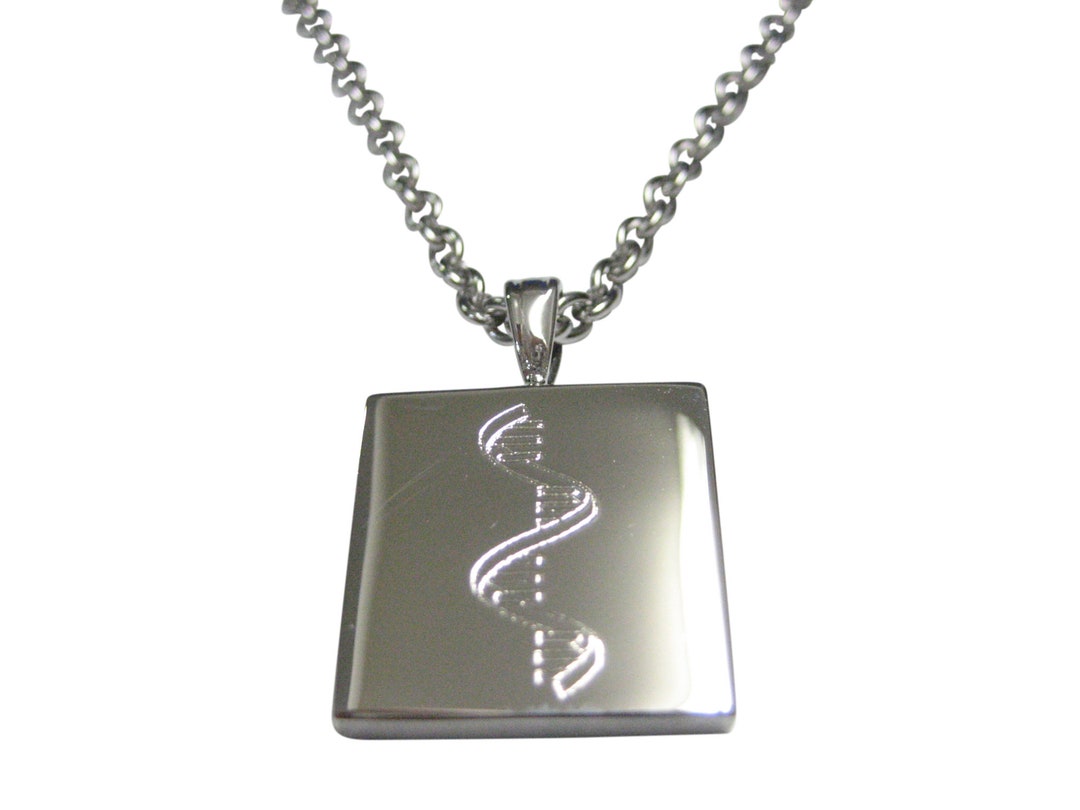 Silver Toned Etched RNA Ribonucleic Acid Molecule Pendant - Etsy