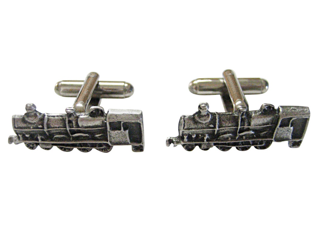 Textured Locomotive Train Cufflinks - Etsy