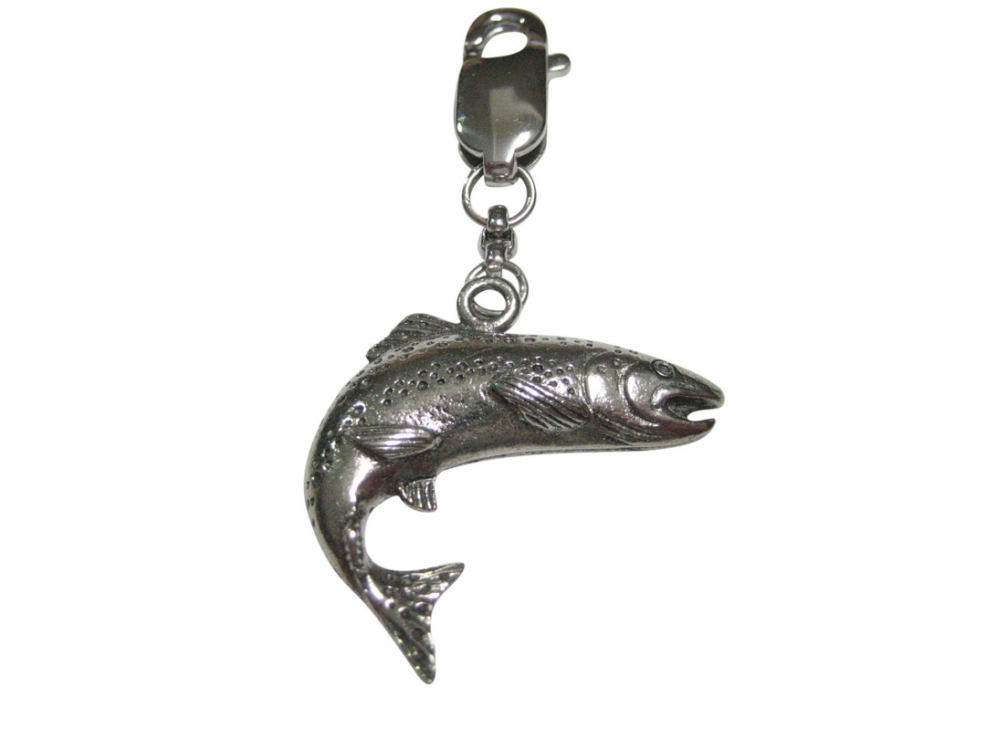 Silver Toned Textured Salmon Trout Fish Pendant Zipper Pull Charm - Etsy