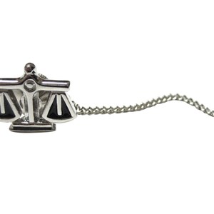 Black and Silver Toned Scale of Justice Tie Tack - Etsy