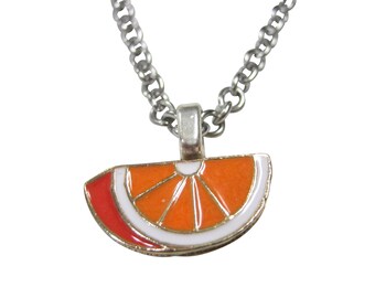 Peach Fruit Necklace Pendant Juicy British Orange Tree - Etsy