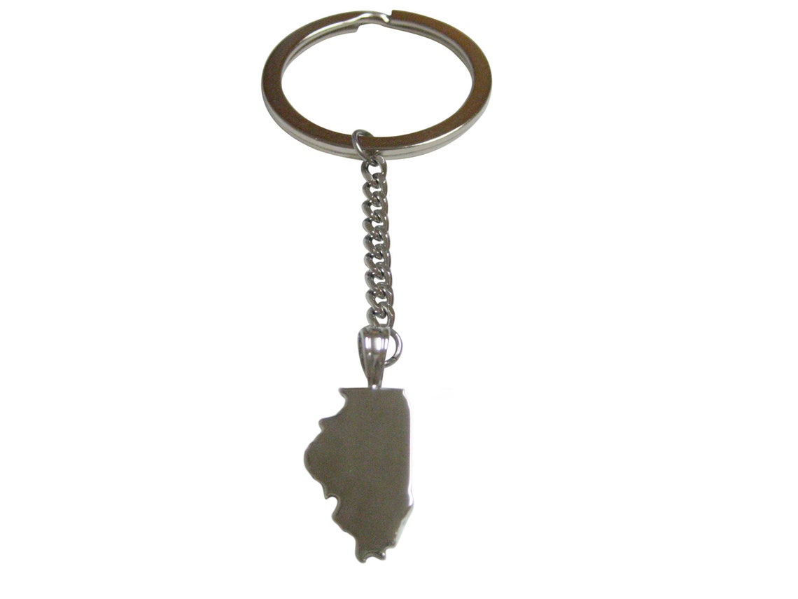 Illinois State Map Shape Pendant Keychain - Etsy