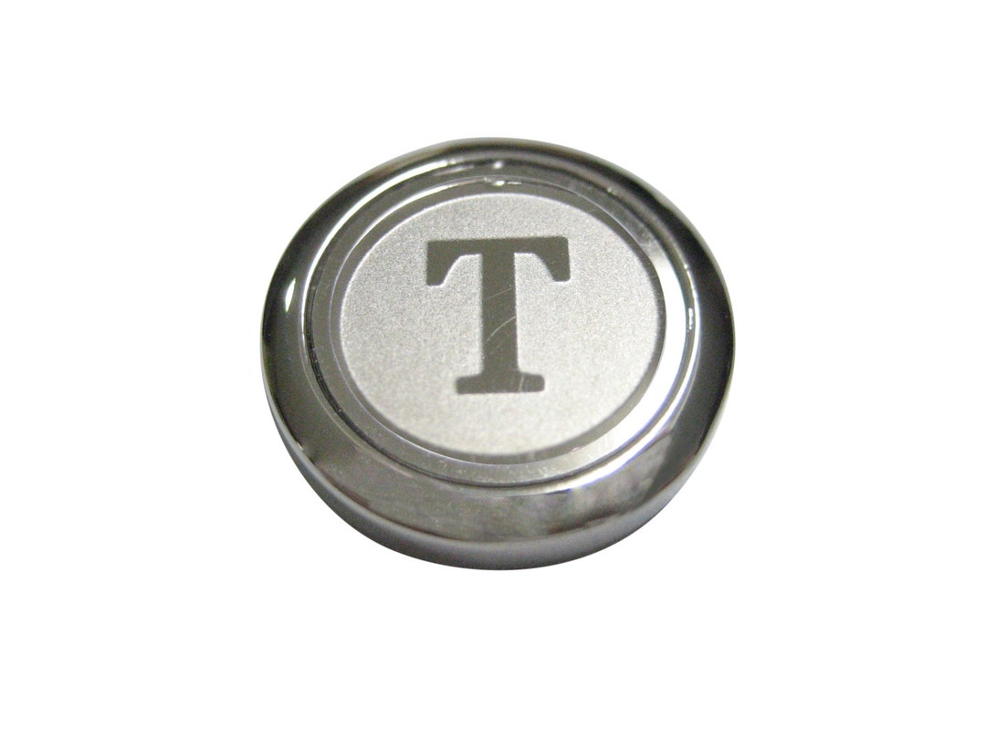 Silver Toned Round Letter T Monogram Magnet - Etsy