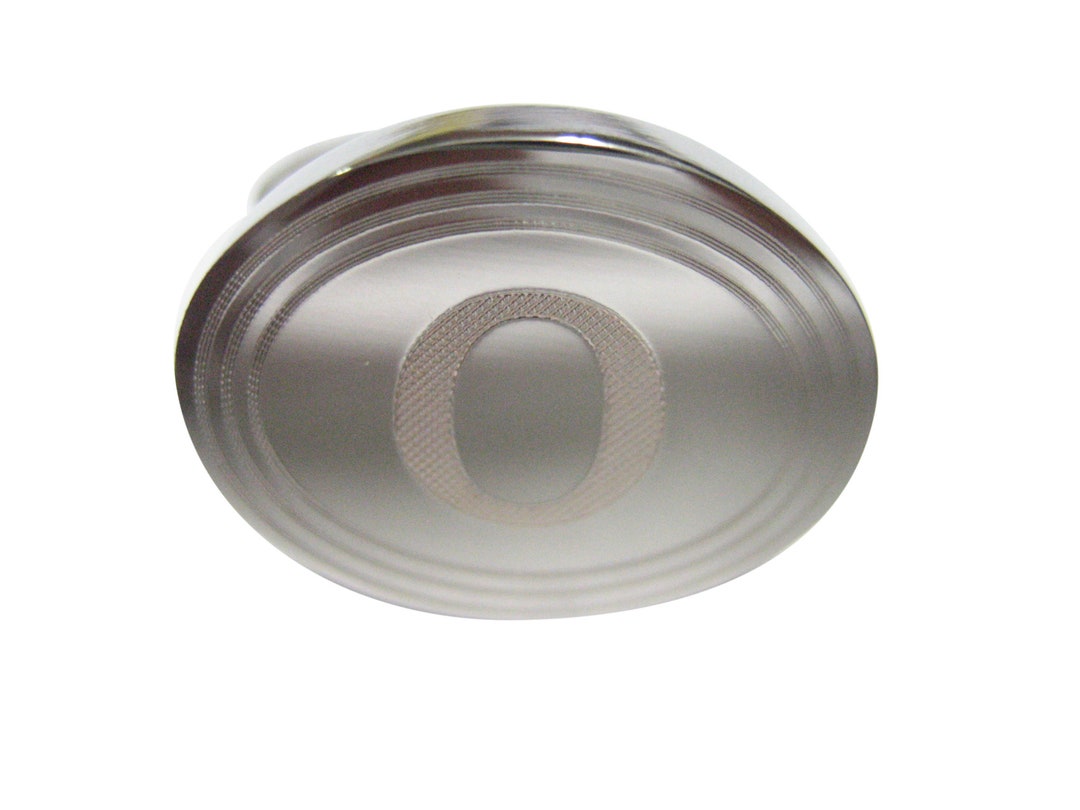 Silver Toned Etched Oval Greek Letter Omicron Pendant - Etsy