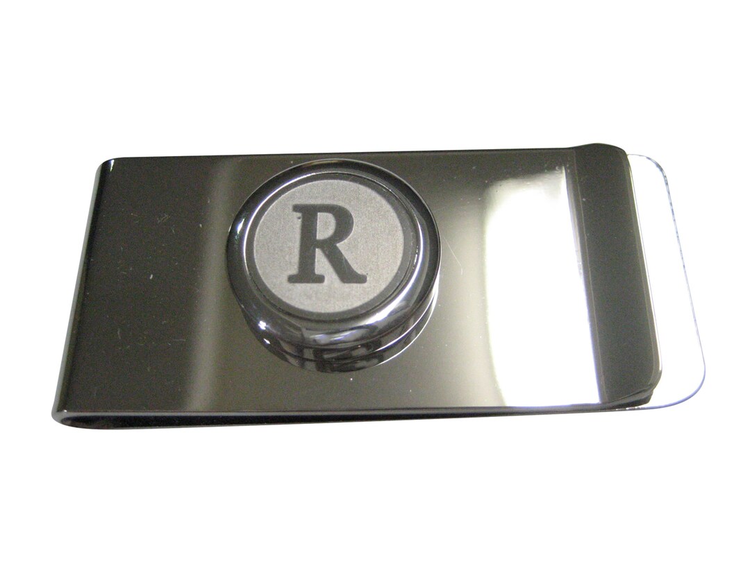 Silver Toned Round Letter R Monogram Money Clip - Etsy